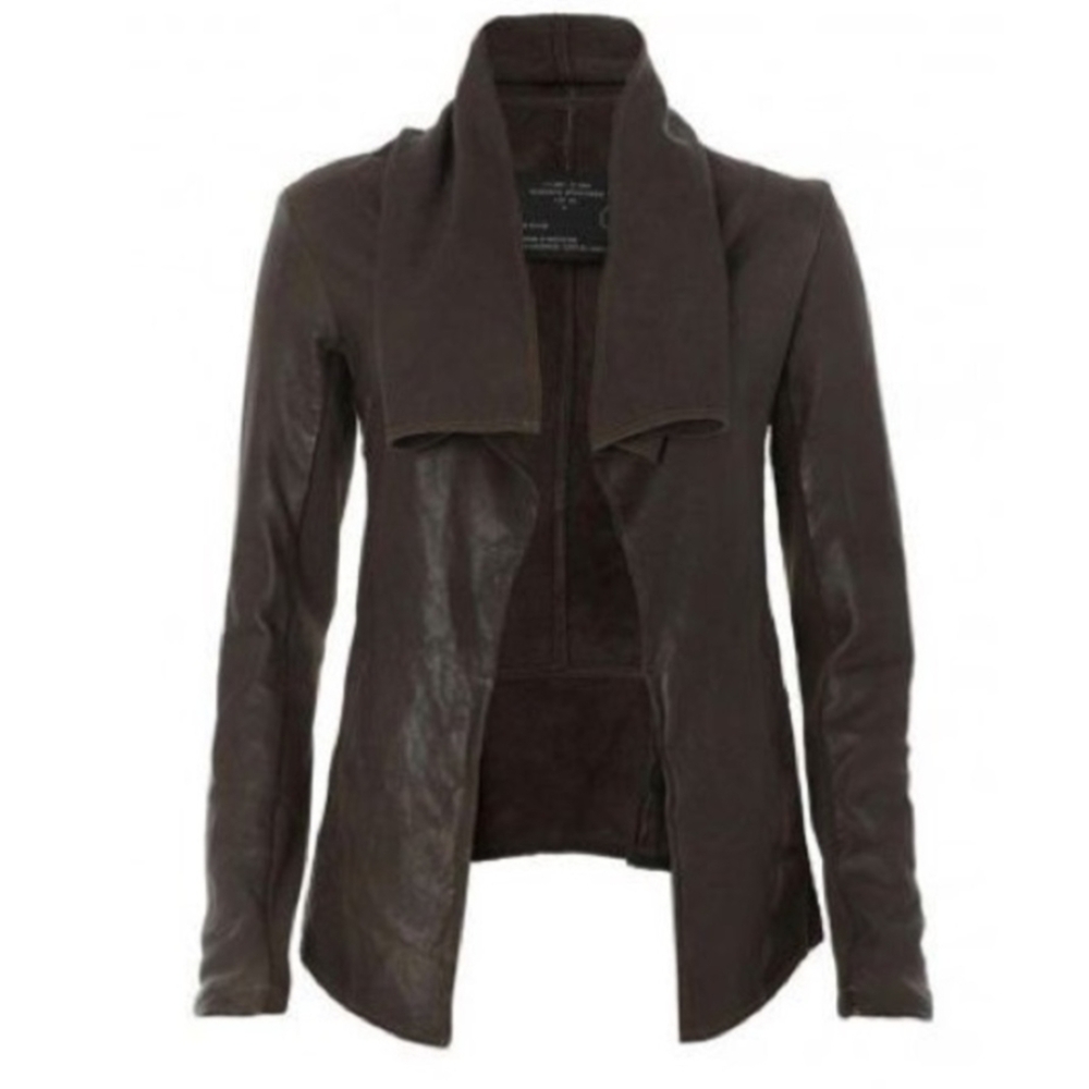 All Saints Datya Leather Jacket In Brown - Gem